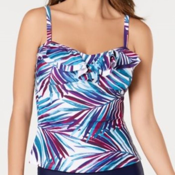Island Escape | Swim | Printed Bandini Ruffled Tankini Top | Poshmark